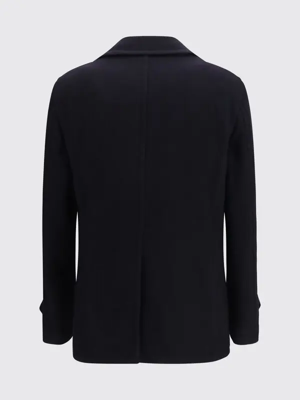 Tagliatore Double-breasted Wool-blend Pea Coat With Adjustable Cuff Straps