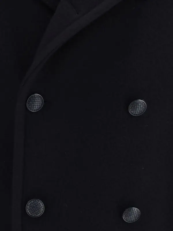 Tagliatore Double-breasted Wool-blend Pea Coat With Adjustable Cuff Straps