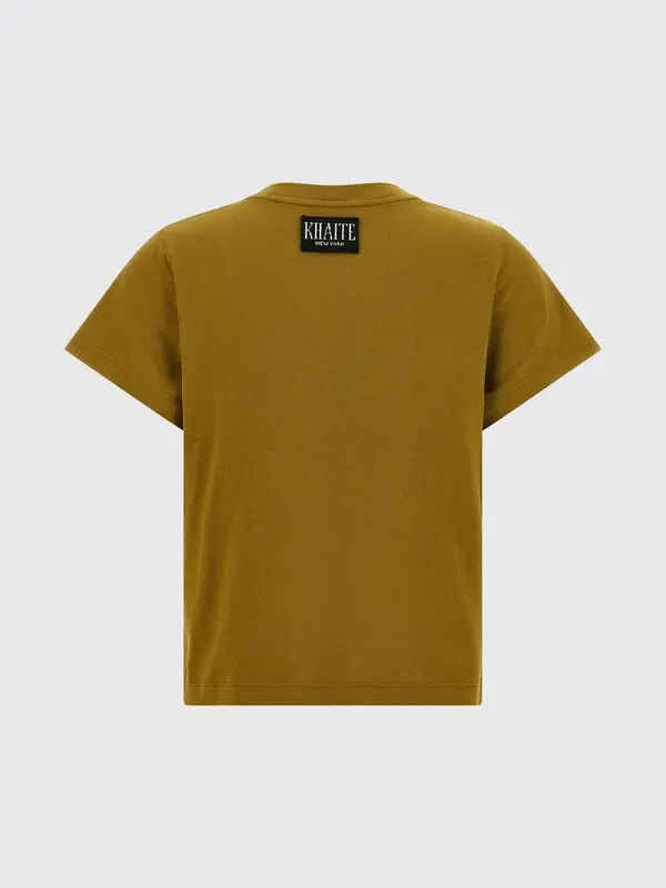 Khaite Crewneck Short-sleeved T-shirt In Pure Cotton - Yellow
