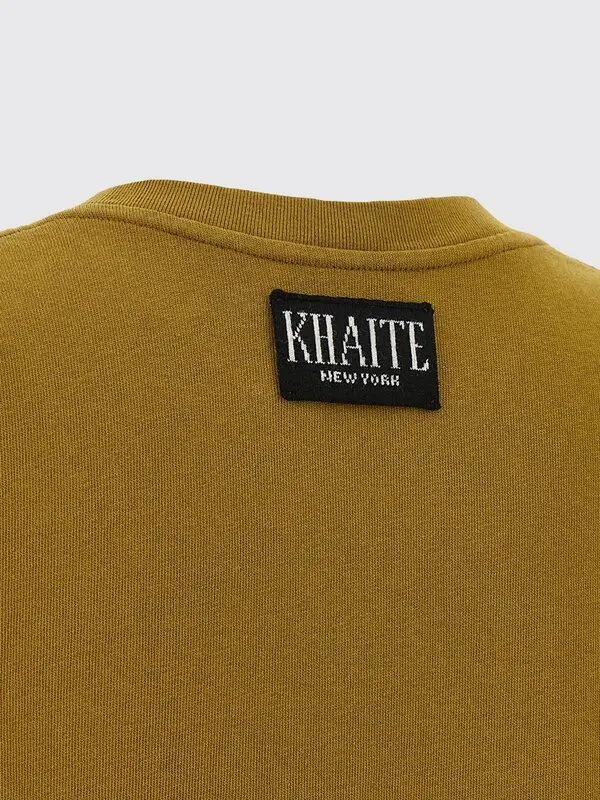 Khaite Crewneck Short-sleeved T-shirt In Pure Cotton - Yellow