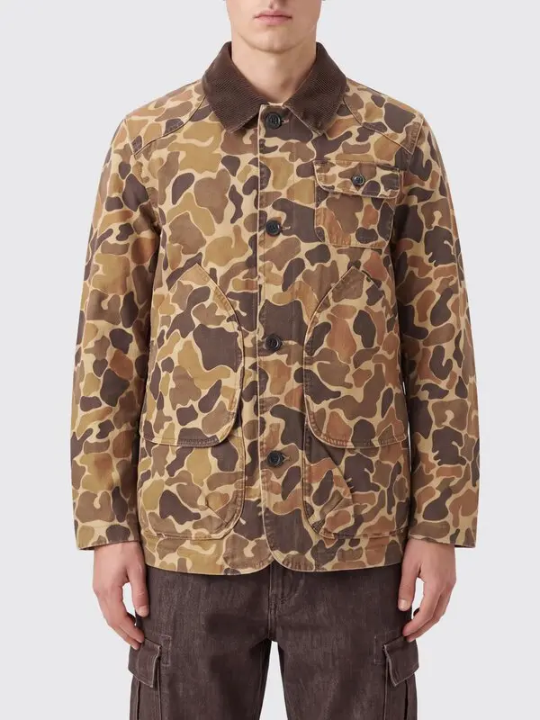 SEBAGO Camouflage Waxed Cotton Light Jacket With Velvet Collar