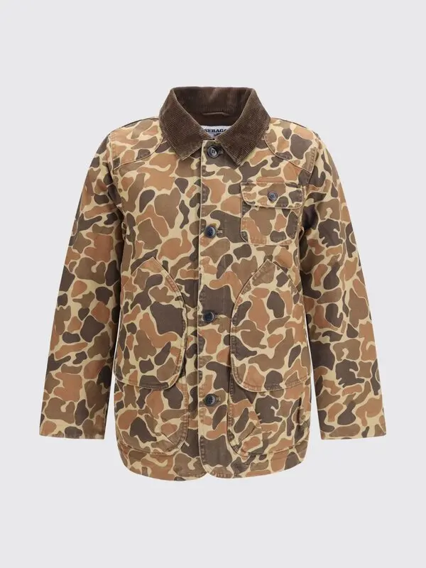 SEBAGO Camouflage Waxed Cotton Light Jacket With Velvet Collar