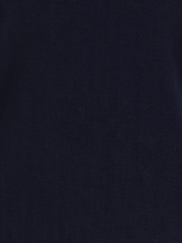 BROOKSFIELD Long-sleeved V-neck Wool Polo Shirt With Ribbed Trims