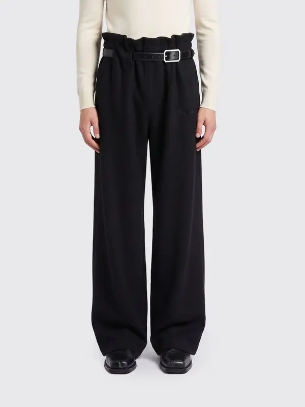 MAGLIANO High-waisted Wide Leg Cotton Trousers With Adjustable Belt