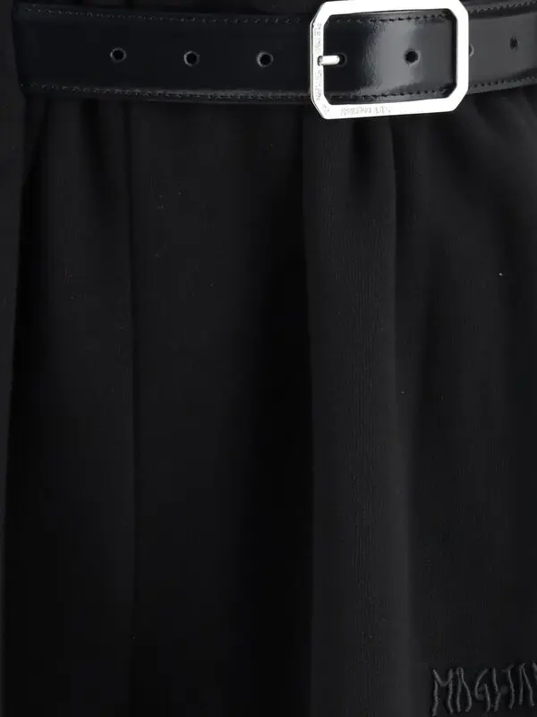 MAGLIANO High-waisted Wide Leg Cotton Trousers With Adjustable Belt