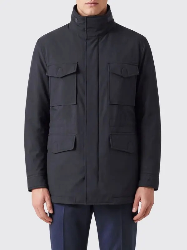 Brioni Short Wool-blend Parka With High Neck And Concealed Fastening