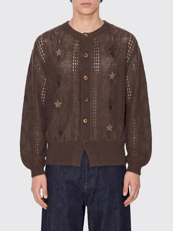 MAGLIANO Embroidered Mohair And Wool Blend Cardigan With Button Closure