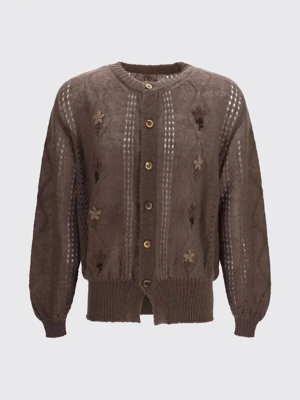 MAGLIANO Embroidered Mohair And Wool Blend Cardigan With Button Closure