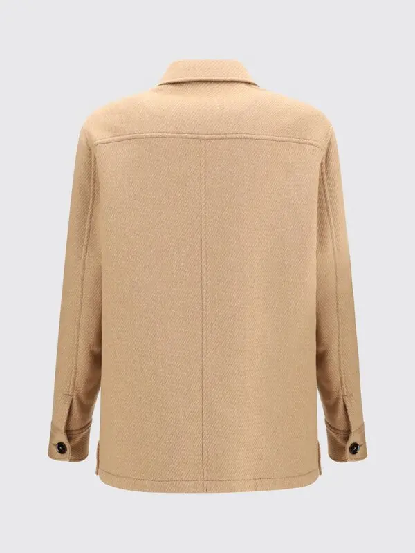 Brioni Single-breasted Caban Coat In Pure Cashmere With Patch Pockets