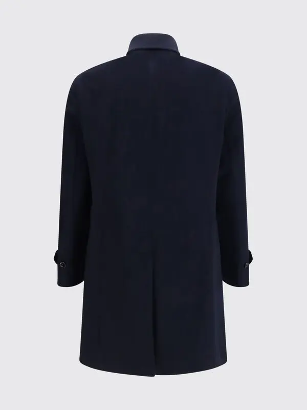 LARDINI Single-breasted Knee-length Coat In Wool And Cashmere With Strap Cuffs