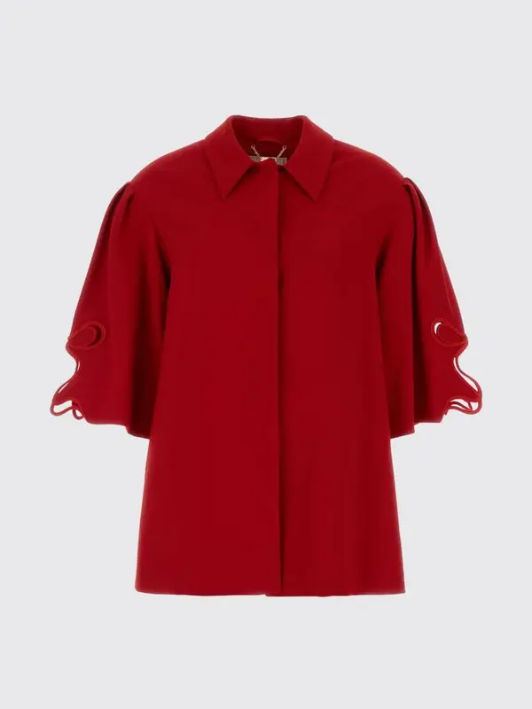 Blumarine Short-sleeved Shirt With Classic Collar And Dropped Shoulders - Red