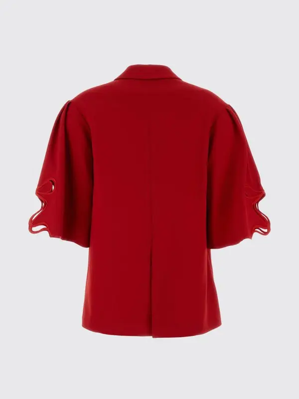 Blumarine Short-sleeved Shirt With Classic Collar And Dropped Shoulders - Red