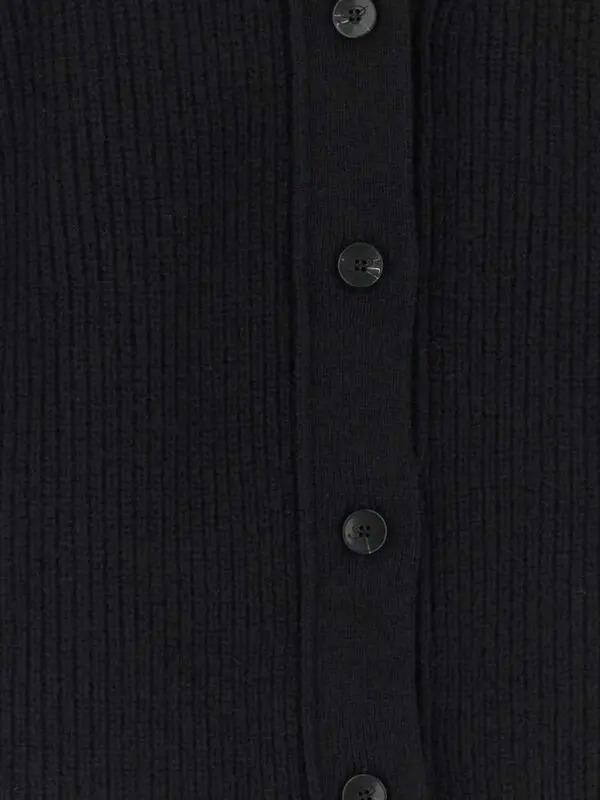 Blumarine Asymmetrical Virgin Wool Cardigan With Shawl Collar