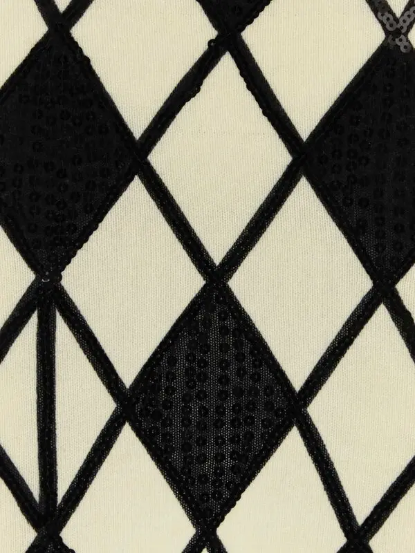 Blumarine Wool And Cashmere Argyle Knit Pencil Mini Skirt