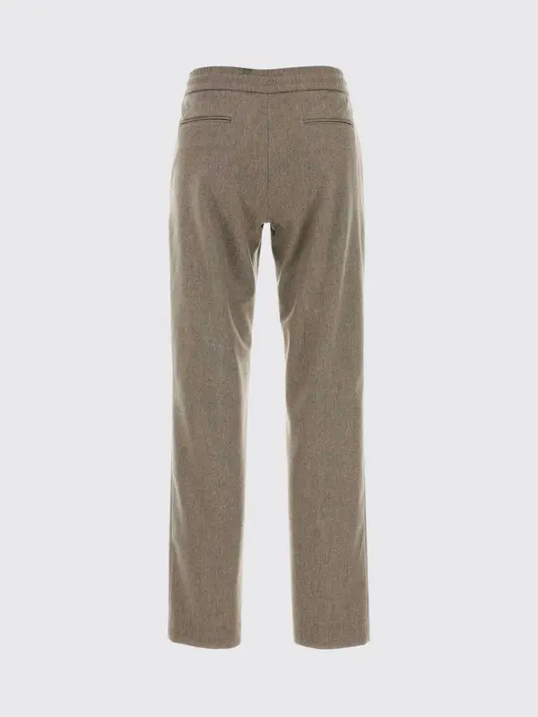 PT TORINO Straight Leg Knit Trousers In Wool And Cashmere With High Drawstring Waist