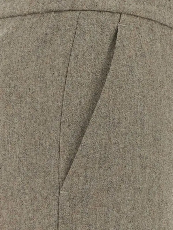 PT TORINO Straight Leg Knit Trousers In Wool And Cashmere With High Drawstring Waist