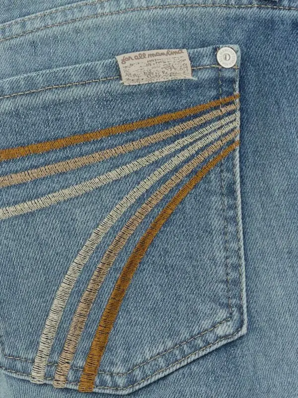 7 For All Mankind Dojo High-waisted Flared Jeans In Stretch Cotton Denim