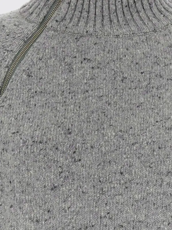 Gimaguas Half-zip Turtleneck Jumper In Recycled Wool Blend With Dropped Shoulders