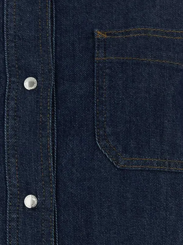 7 For All Mankind Cotton And Modal Denim Shirt With Patch Pockets