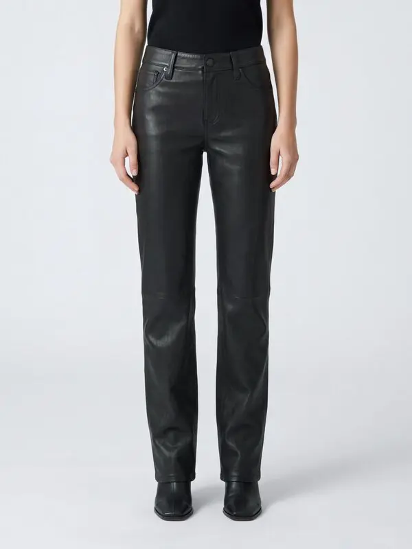 FRAME The Cigarette Mid-rise Slim Fit Trousers In Lambskin Leather