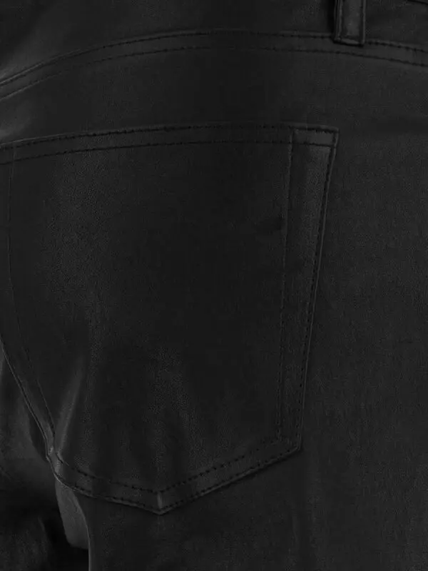 FRAME The Cigarette Mid-rise Slim Fit Trousers In Lambskin Leather