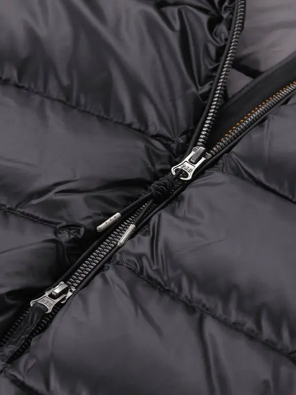 PARAJUMPERS Short Quilted Hooded Nylon Down Jacket - Black