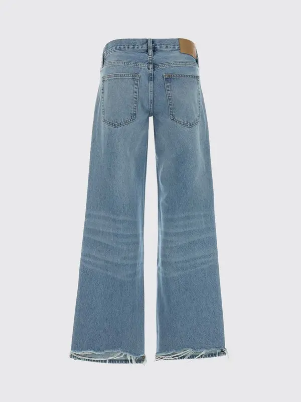 FRAME The Gray Mid-rise Wide Leg Jeans In Cotton - Denim