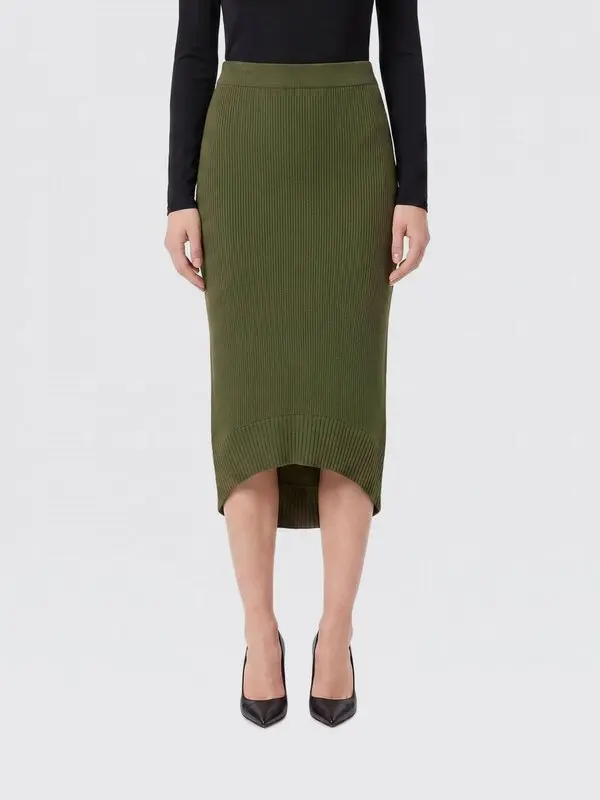 Victoria Beckham High-waisted Midi Knit Skirt In Wool Blend - Green