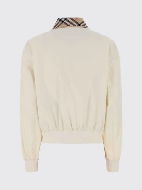 Burberry Cotton Bomber Jacket With Check Pattern Collar And Ekd Logo