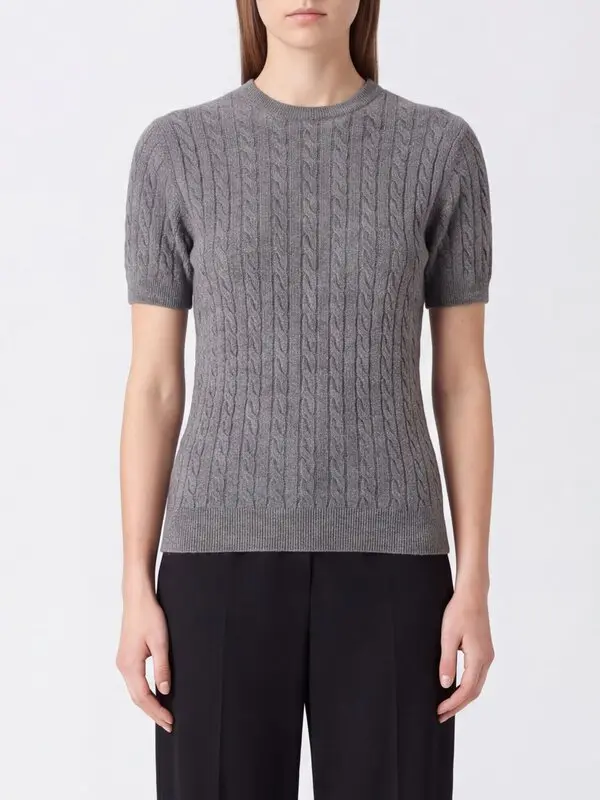 Gimaguas Short-sleeved Wool-blend Jumper With A Round Neck - Grey