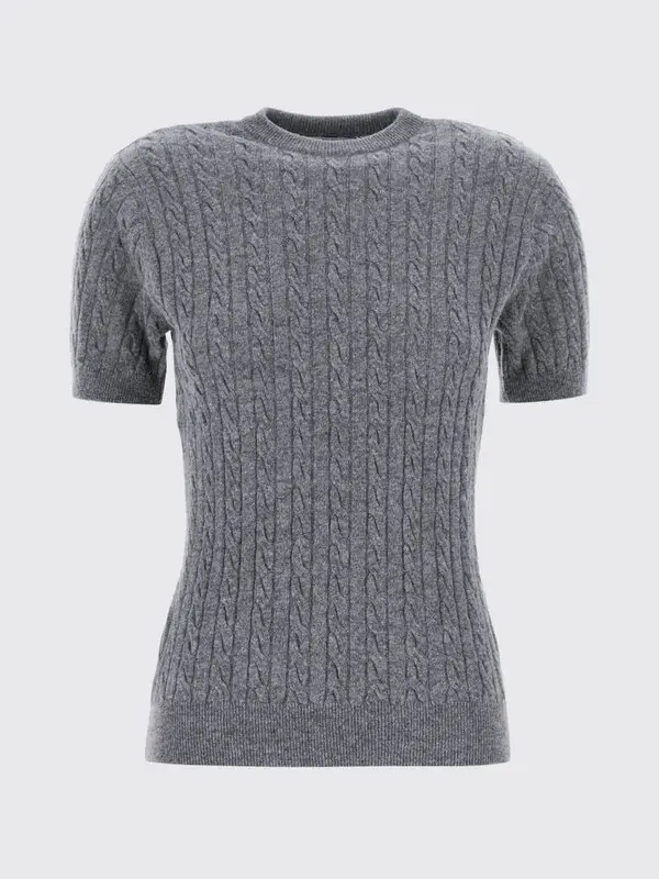 Gimaguas Short-sleeved Wool-blend Jumper With A Round Neck - Grey
