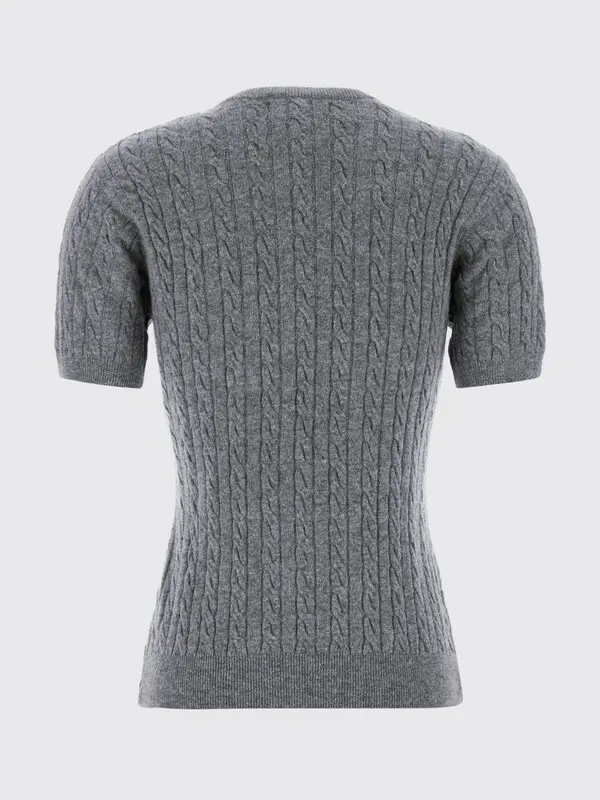 Gimaguas Short-sleeved Wool-blend Jumper With A Round Neck - Grey