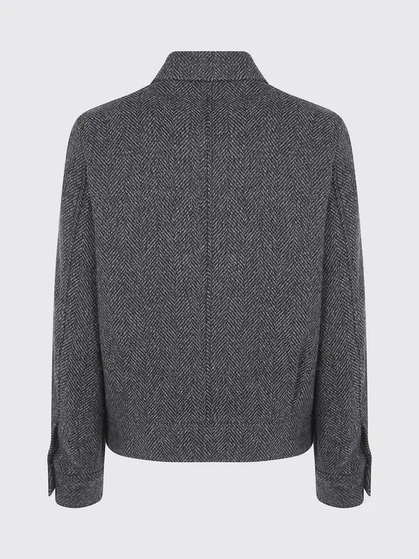 Paul Smith Harrington Jacket In Wool Blend With Zip Closure