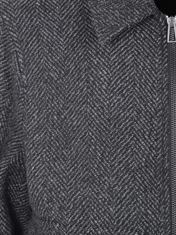 Paul Smith Harrington Jacket In Wool Blend With Zip Closure
