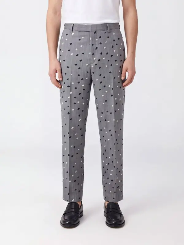 Paul Smith Slim Fit Polka Dot Wool Tailored Trousers