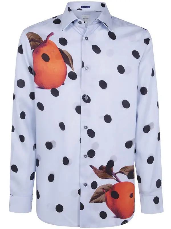 Paul Smith Long-sleeved Polka Dot Viscose Shirt - Blue