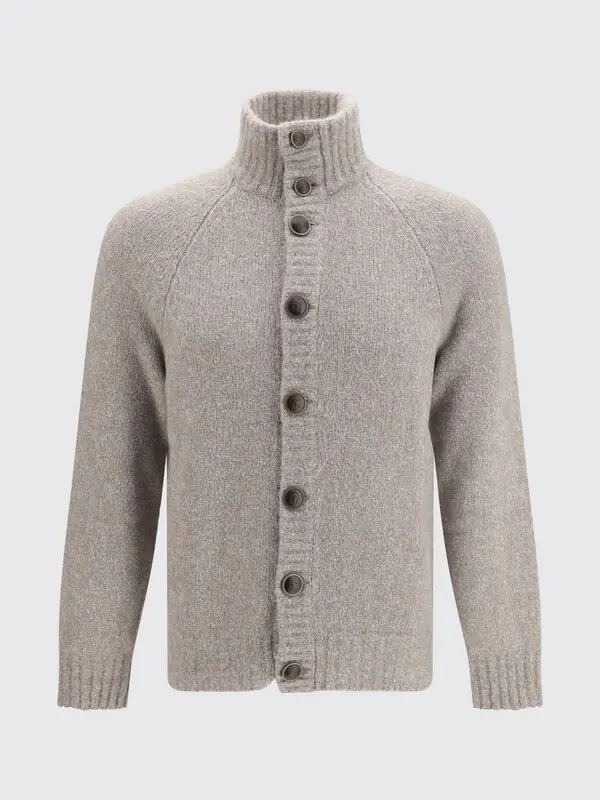 Brunello Cucinelli High-neck Wool Cardigan With Button Closure