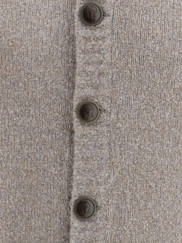 Brunello Cucinelli High-neck Wool Cardigan With Button Closure