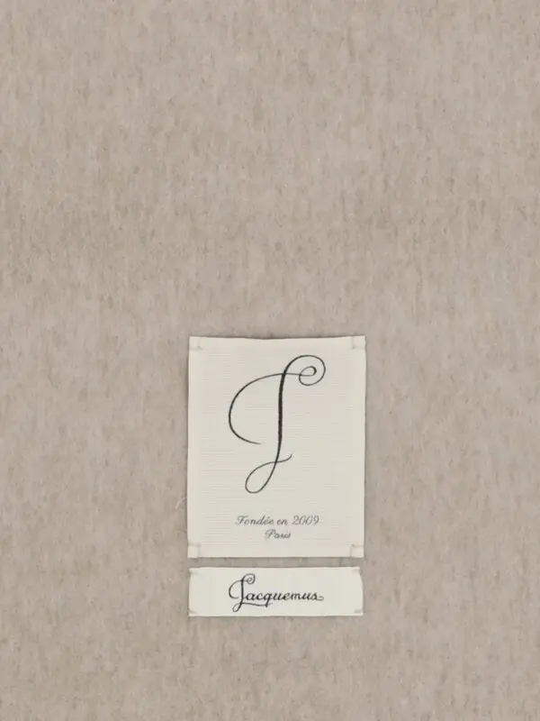 Jacquemus Colour-block Wool-blend Scarf With Fringes And Applied Logo
