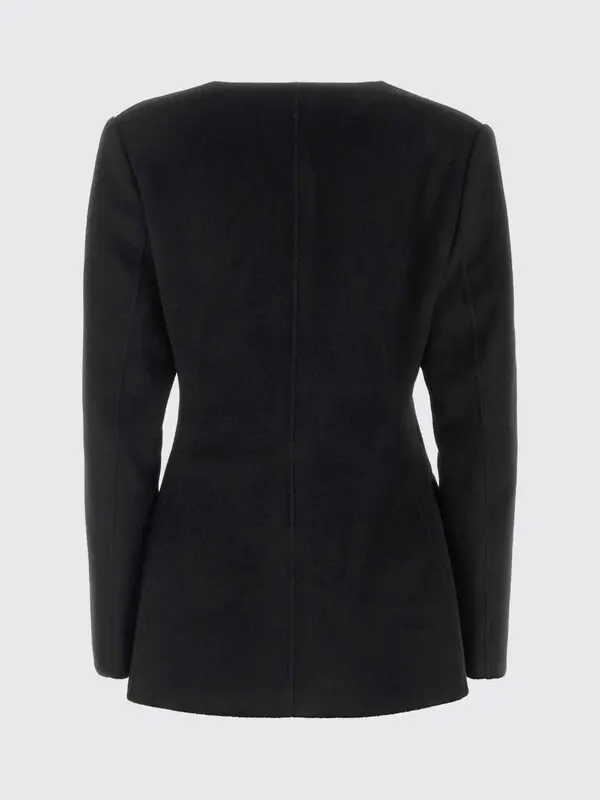 LISA YANG Single-breasted Wool And Cashmere Blend Short Crew Neck Blazer