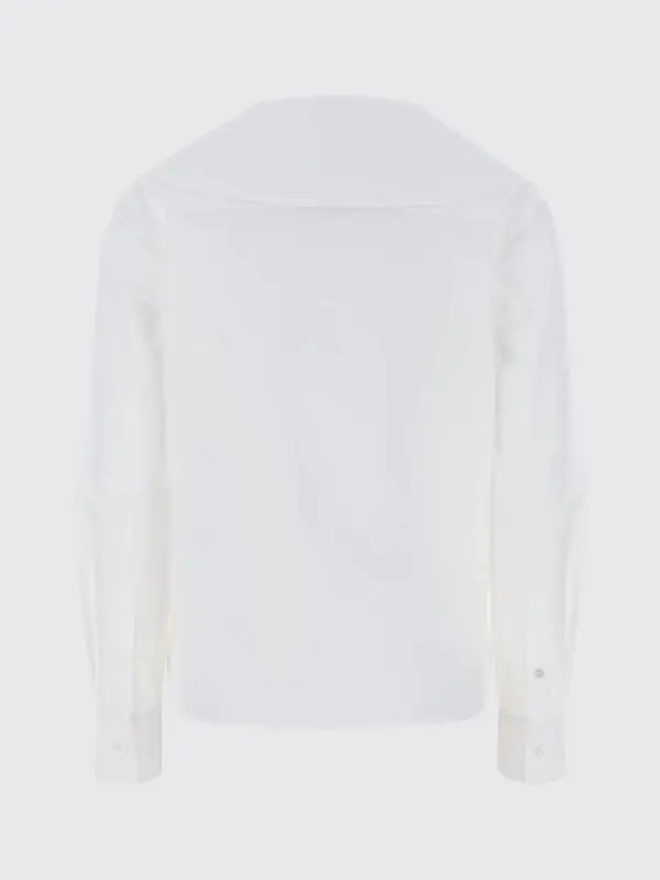 Alexander McQueen Cotton Poplin Shirt With Ruffles And V-neck