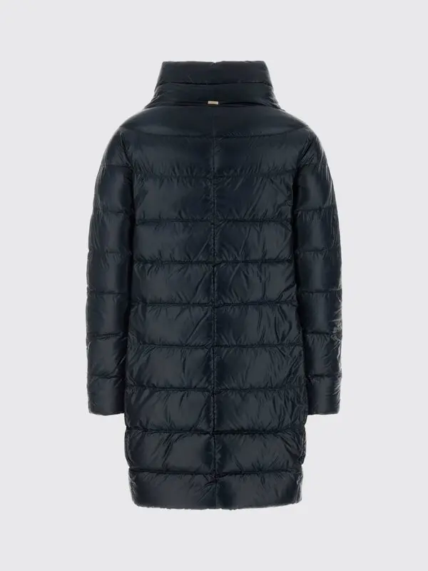 Herno Long Quilted Nylon Down Jacket With High Neck And Concealed Closure