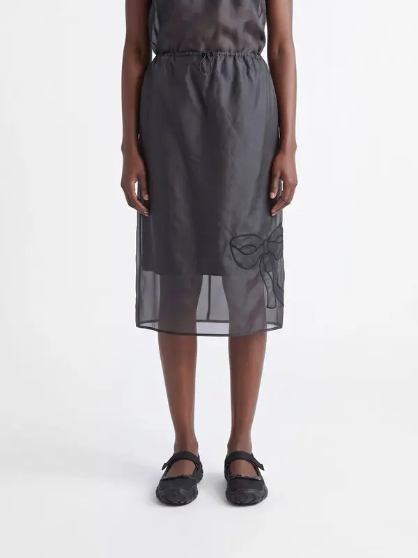 Cecilie Bahnsen High-waisted Midi Pencil Skirt In Silk Blend