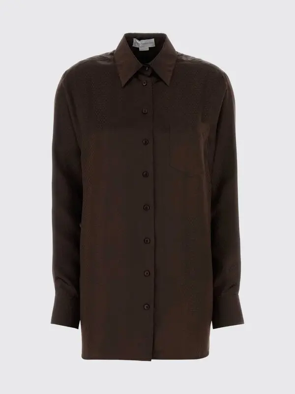 Stella McCartney Long-sleeve Pure Silk Shirt With Patch Pocket