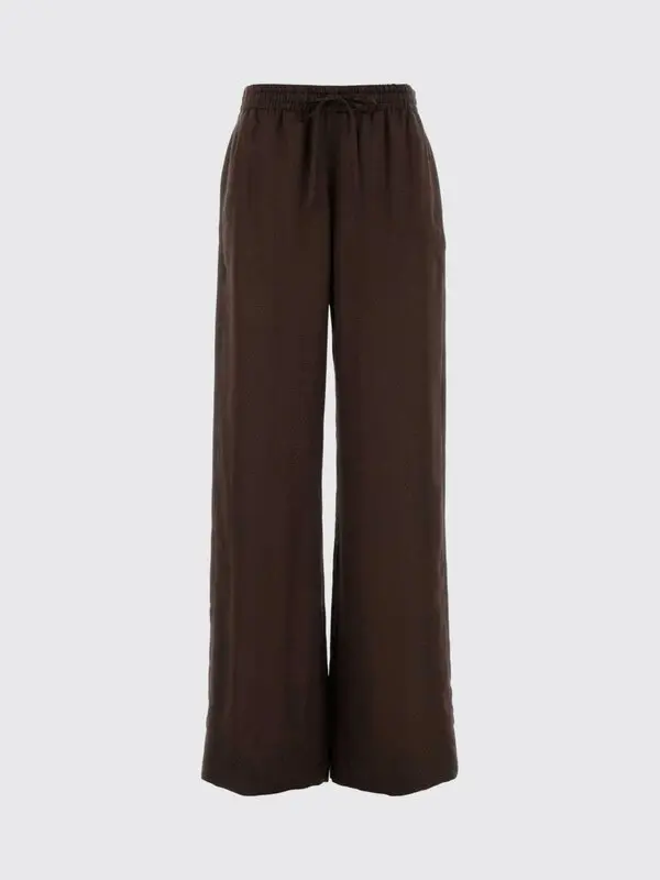 Stella McCartney High-waisted Wide-leg Trousers In Pure Silk - Coffee