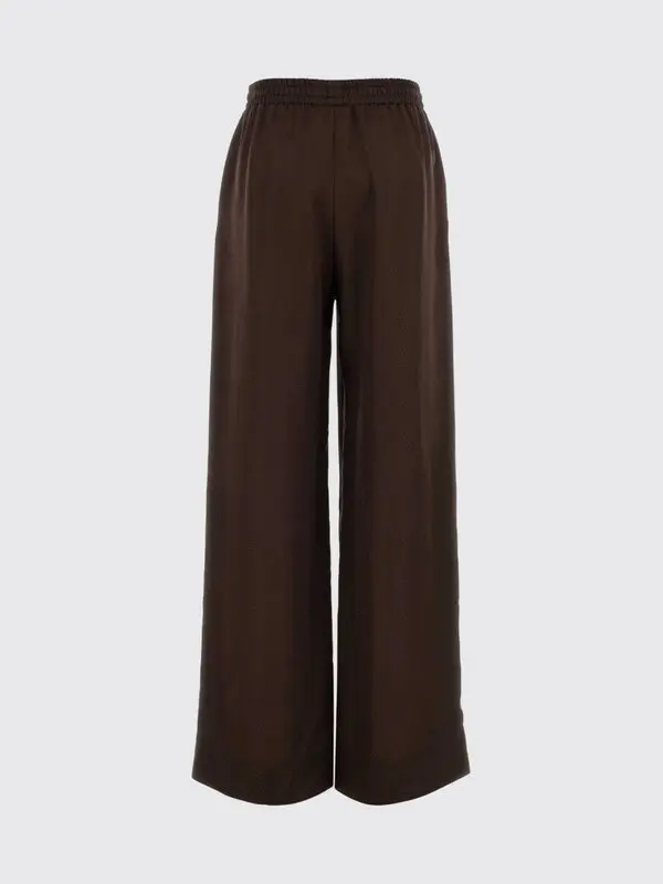 Stella McCartney High-waisted Wide-leg Trousers In Pure Silk - Coffee