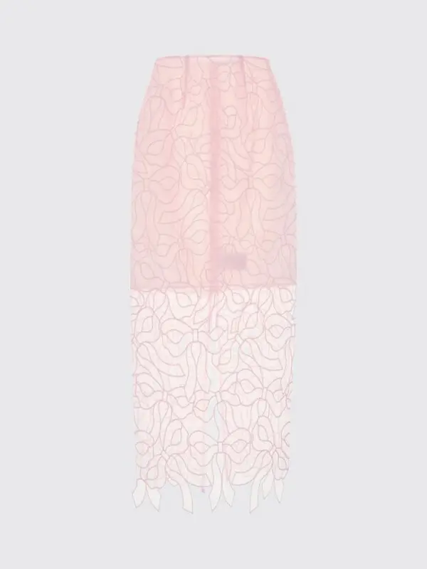 Cecilie Bahnsen Asymmetric Hem Cotton Blend Midi Pencil Skirt