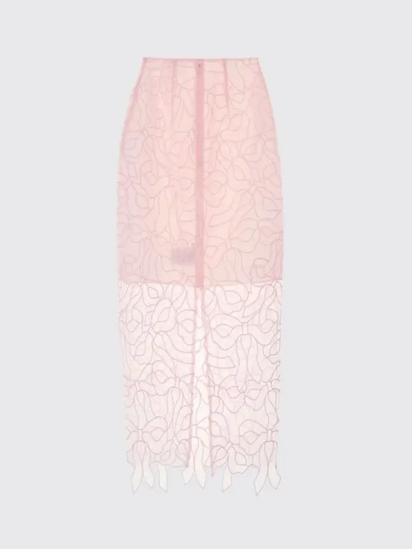 Cecilie Bahnsen Asymmetric Hem Cotton Blend Midi Pencil Skirt