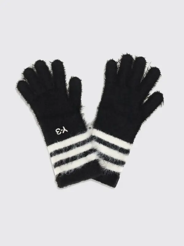 Y3 Striped Recycled Technical Fabric Gloves With Elasticated Cuffs