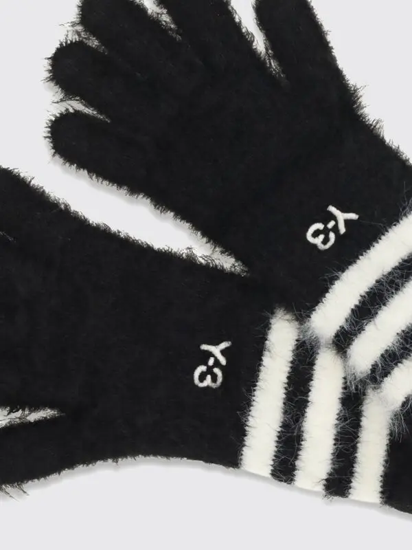 Y3 Striped Recycled Technical Fabric Gloves With Elasticated Cuffs